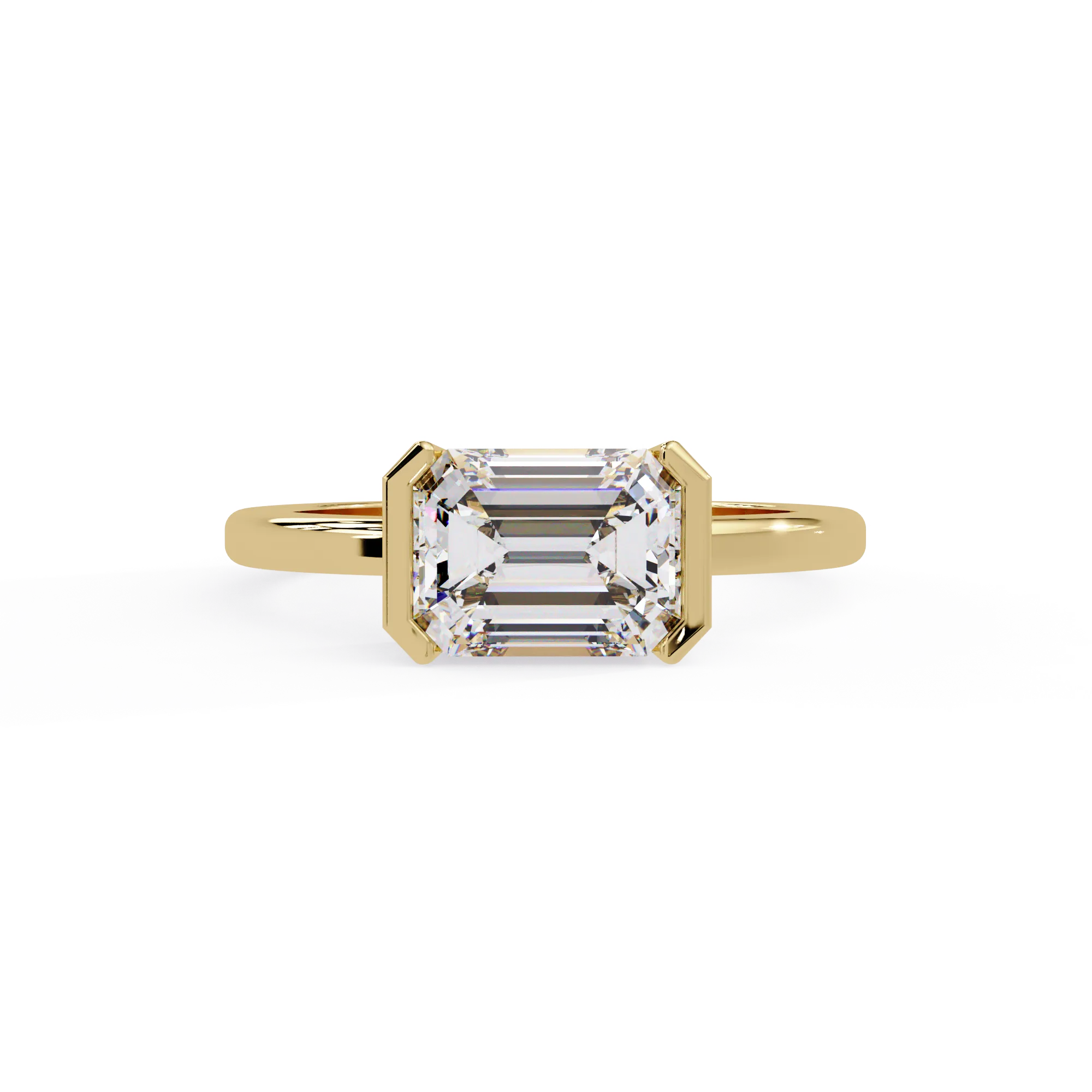 IGI Certified - 3 Ct. Lab Grown Diamond (VS/E-F) The Prism Band Ring ...